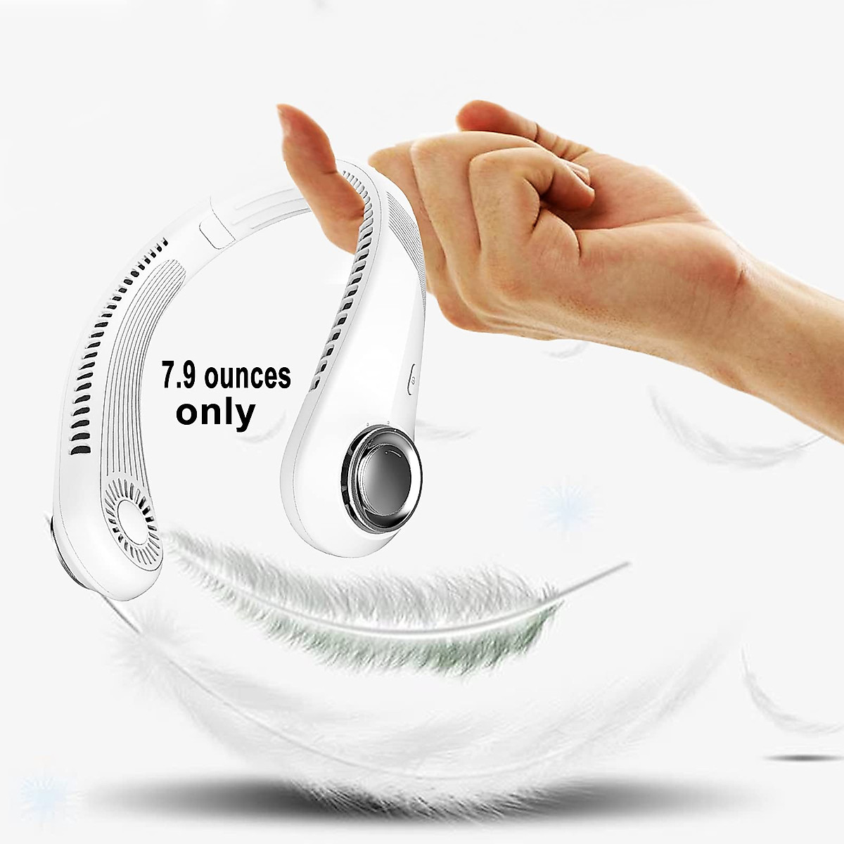 Personal Neck Fan Rechargeable Hands Free Fan - 3 Wind Speed Portable sports fan for Travel Indoor Outdoor - USB Powered Adjustment Cooling Fan for Women Men