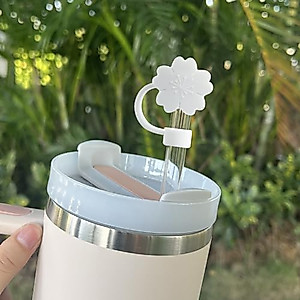 Silicone Straw Covers Cap Compatible with Stanley 20 30&40 Oz Cup, 10mm Straw Toppers for Stanley 40 Oz Tumbler with Handle, Dust-Proof Straw Caps for Stanley Water Bottle – 4PCS