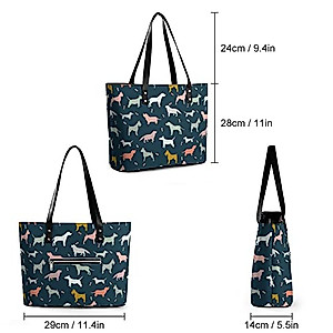 Womens Handbag Dogs Pattern Leather Tote Bag Top Handle Satchel Bags For Lady