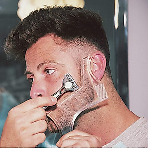 Beard Shape up Tool,for Use with Beard Trimmer or Razor,Beard Shaper Tool (Transparent)
