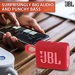 Boomph On-The-Go Kit: JBL Go 3 Portable Bluetooth Wireless Speaker, IP67 Waterproof and Dustproof Built-in Battery - Black