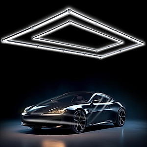 VIHOSE 1 Set Garage LED Light Ceiling Lights Car Detailing Ceiling LED Light Suitable for Garage Workshop Basement Warehouse Gym (2 Rectangles)