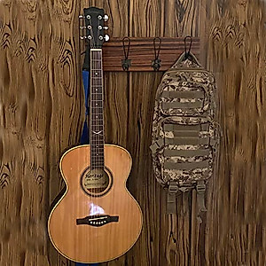 WRIGHTMART Handmade Acacia Hardwood Coat Rack with 4 Hooks, Durable Rustic Wall Mount, Versatile Hanger for Entryway, Bedroom, Bathroom, Farmhouse Boho Decor, 18" Natural Finish