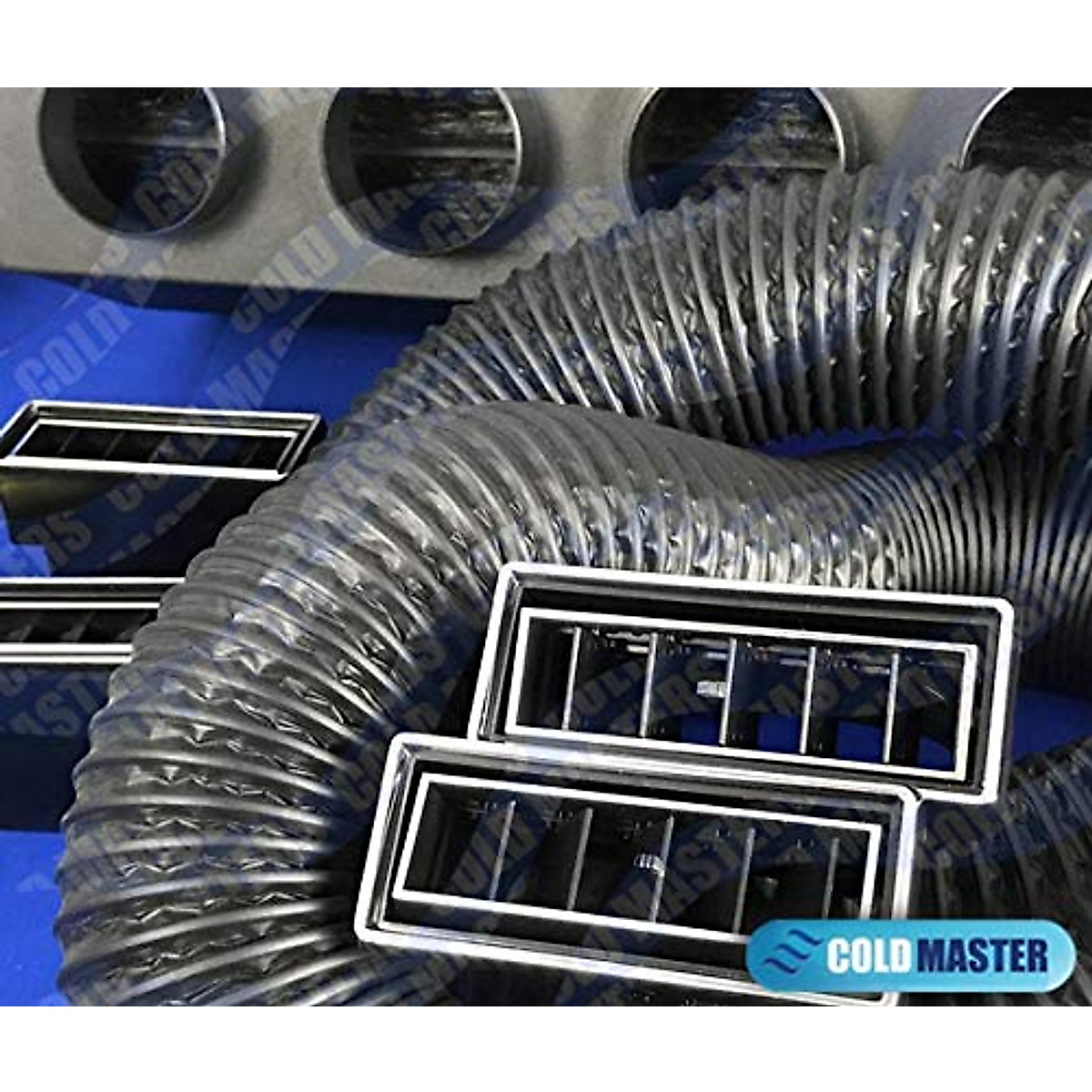A/C KIT UNIVERSAL UNDER DASH EVAPORATOR HD KIT AIR CONDITIONER 12V 450A-000LR-C CHROME RECTANGULAR LOUVERS