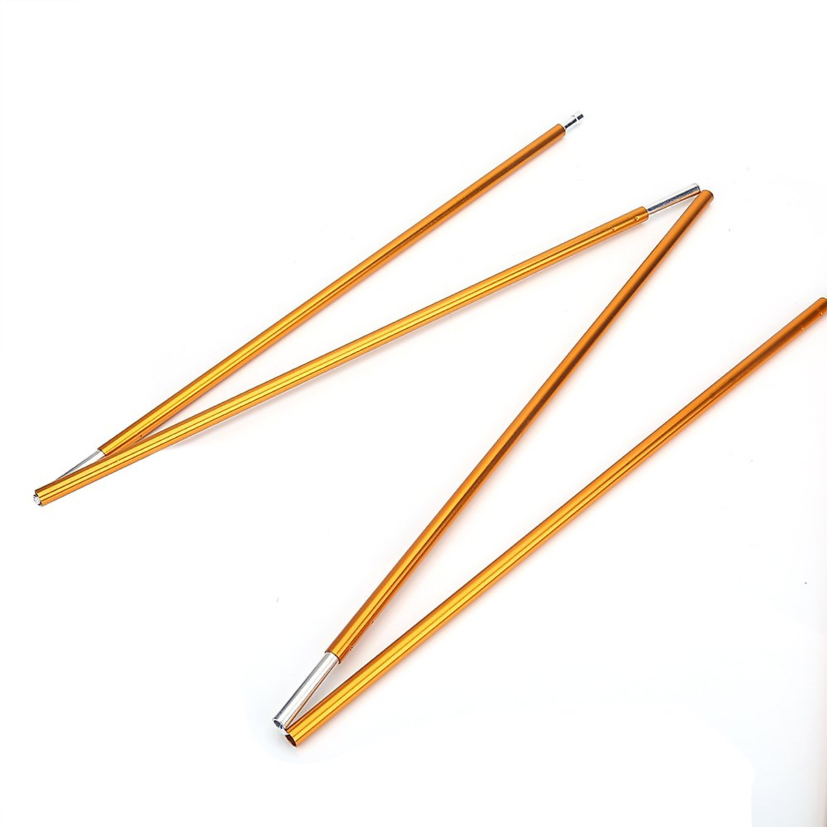 Tent Poles Replacement, 2Pcs/Lot Lightweight Tent Pole Repair Kit 12 Sections Aluminum Alloy 8.5mm 4.42m Tent Poles for Outdoor Camping Hiking Travel, Golden Yellow (174inch)