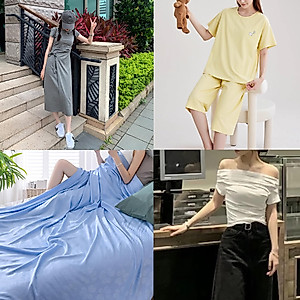 David Angie Double Brushed Poly Knit Fabric Solid Color 4 Way Stretch Spandex Knitting Fabric DBP Fabric by The Yard for Clothes Sewing (White)