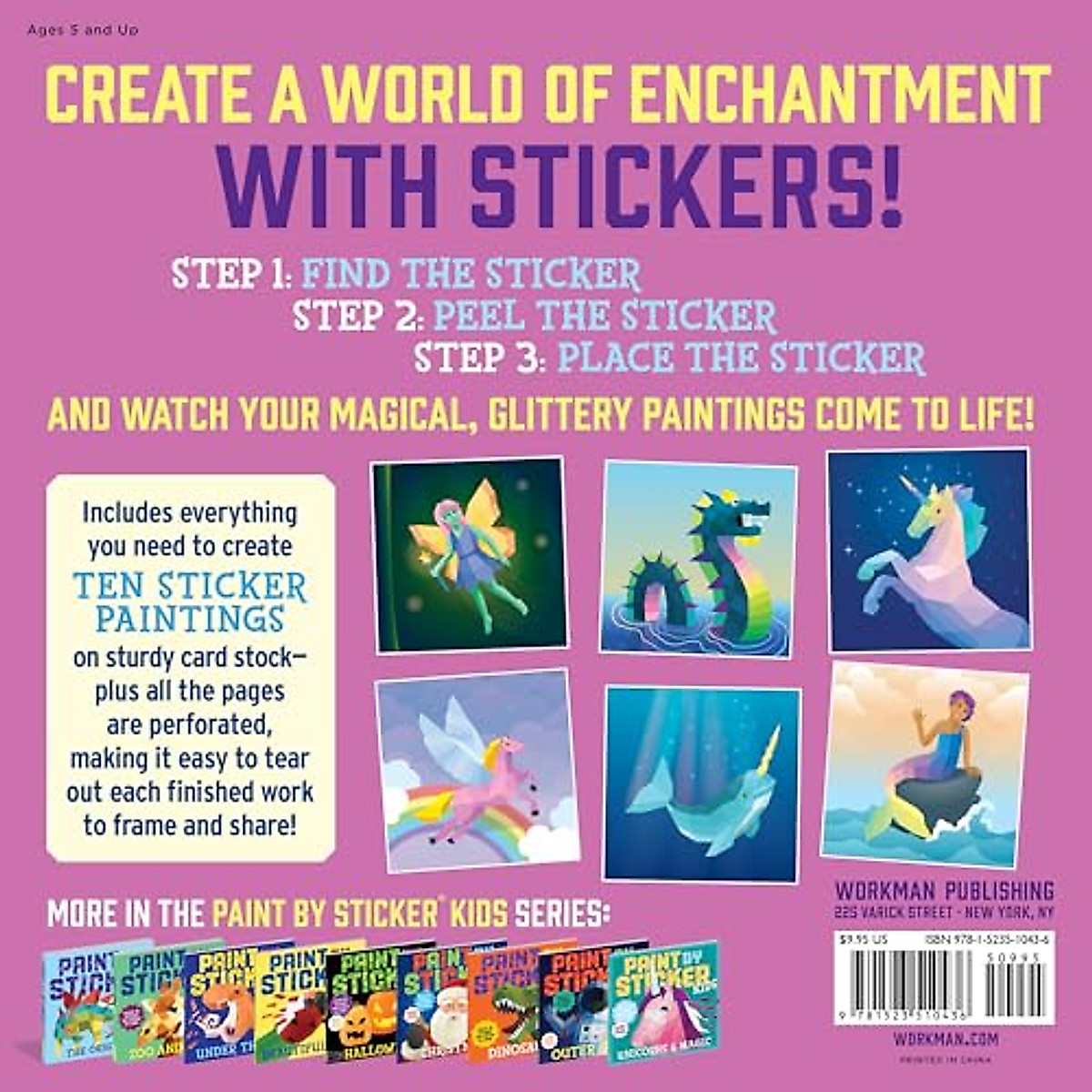 Paint by Sticker Kids: Mermaids & Magic!: Create 10 Pictures One Sticker at a Time! Includes Glitter Stickers