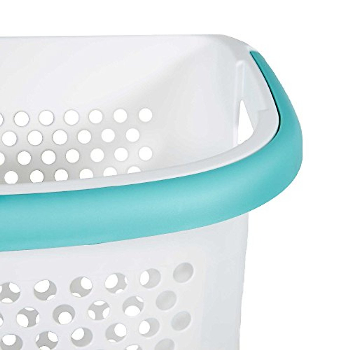 Home Logic 2.0-Bu. Rolling Laundry Hamper Container Bin Storage in White Features Pop-Up Handle, Hole Pattern for Ventilation, Built-in Wheels to Maneuver (1, 2.0-Bu.)