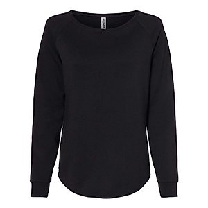 INK STITCH Women PRM2000 California Wave Crewneck Sweatshirts - Black (XL)