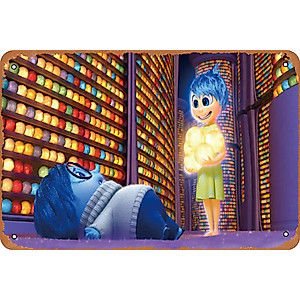 Zuhhgii Joy And Sadness Inside Out Friends Poster Film Metal Tin Signs Art Poster Plaque cinema Home Cafe Bar Wall Decor Bedroom Home Club Classic Decoration 8x12 Inch