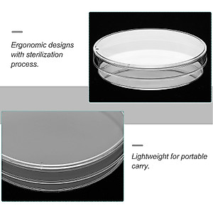 Petri Dishes Agar Plates, Plastic Petri Dish with Lid 70mm Petri Plates for Lab Experiment Biology Microbiology Studies School Teaching, 20pcs