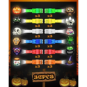 Voplintra 36Pcs Halloween Toys - Finger Lights. Ideal Halloween Party Favors for Kids. Great as Prize in Party Class and Trick or Treat Gift Bag Stuffers.