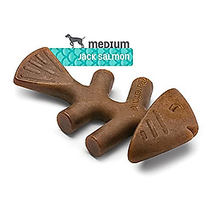 Benebone Fishbone Durable Dog Chew Toy for Aggressive Chewers, Real Fish, Made in USA, Medium