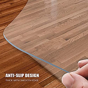 Kuyal Clear Chair mat for Hard Floors 36 x 48 inches Transparent Floor Mats Wood/Tile Protection Mat for Office & Home (36" X 48" Rectangle for Hard Floor)