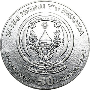 2013 RW African Ounce CHEETAH 1 Oz Silver Wildlife Coin in Mint Sealed Packaging - Rwanda 50 Francs BU