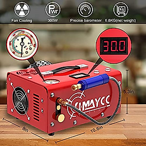 IMAYCC Portable PCP Air Compressor, 4500Psi/30Mpa, 8MM Quick-Connector Compatible for Paintball/pcp air gun/Scuba Tank with Water/Oil Separator,Small air compressor Powered by Car 12V or Home 110V AC