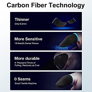 12 PCS Cell Phone Gaming Finger Sleeves by LEIGUNSING, Anti-Sweat Breathable Touchscreen Thumb Sleeves, Durable Fiber Gamer Thumb Protector, Smooth Operation, Finger Sleeve for Mobile Phone Games