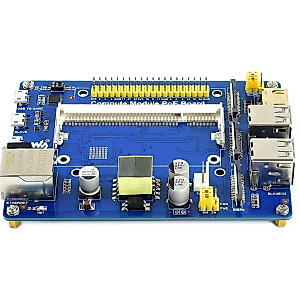 Compute Module IO Board with PoE Feature Development Board Composite Breakout Board for Developing with Raspberry Pi CM3 / CM3L / CM3+ / CM3+L,Onboard 10/100M Ethernet Port,USB Ports