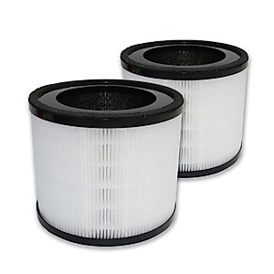 PUREBURG HS-1943 True HEPA Filters Compatible with Crane EE-5069 Air Purifier Replace Part HS-1943,2-Pack H13 3-Stage Filtration Activated Carbon 2-in-1