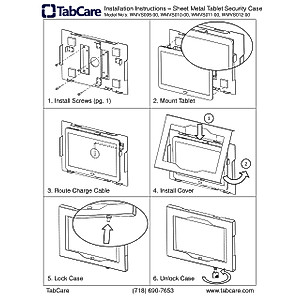 TABcare Locking Security Metal case for Dell Latitude 5285 5290 7200 7210 configured as Kiosk, POS, Store, Show Display (Black, Wall Mount)