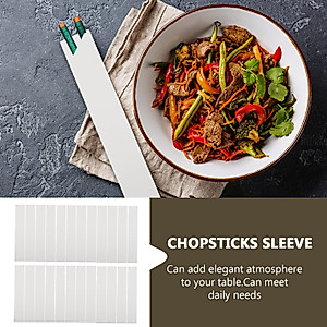 VOSAREA 100pcs Disposable Chopsticks Sleeves Paper Chopsticks Bag Cutlery Packing Bags Chopsticks Cover for Home Restaurant Hotel (18cm)