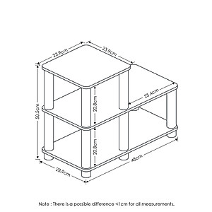 Furinno Turn-N-Tube Space Saving, Corner Desk, Espresso/Black & Turn-N-Tube Accent Decorative Shelf, Espresso/Black