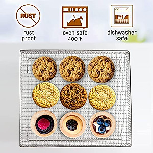 Air Fryer Basket, Compatible with Cuisinart TOA-60 Serie/TOA-65 Air Fryer, 304 Food-Grade Stainless Steel Wire Rack Cooling Racks For Cookies, Bread, Cakes, Oven Cooking