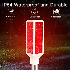 Aolyty Solar Lights Outdoor, Waterproof Driveway Markers Reflective Warning Flash Light with 2 Lighting Modes, LED Solar Light for Parking Lots, Yard, Sidewalk, Road Safety, Stop Sign, 30 Inches