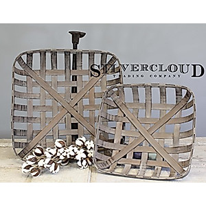Tobacco Basket, Farmhouse Decor, Sml 17" Square - Silvercloud Trading Co.