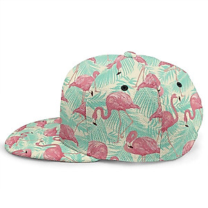 antkondnm Tropical Bird Flamingo Flat Bill Snapback Hat - Hip Hop Baseball Cap
