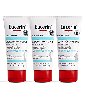 Eucerin Advanced Repair Hand Cream - Fragrance Free, Hand Lotion for Very Dry Skin - 2.7 Ounce (Pack of 3)