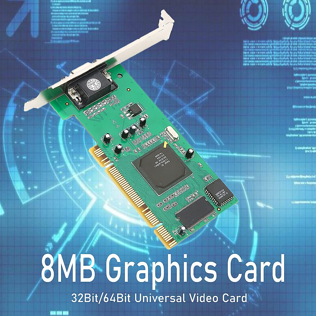 8MB Graphics Card VGA PCI 32Bit for Server, Industrial Computer Multi-Display for Rage XL, 32Bit PCI VGA Video Card, 64Bit PCI-X Universal Video Card for Desktop Computers