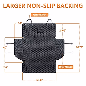 PETICON SUV Cargo Liner for Dogs, Waterproof Pet Cargo Cover Dog Seat Cover Mat for SUVs Sedans Vans with Bumper Flap Protector, Non-Slip, Large Size Universal Fit, Black