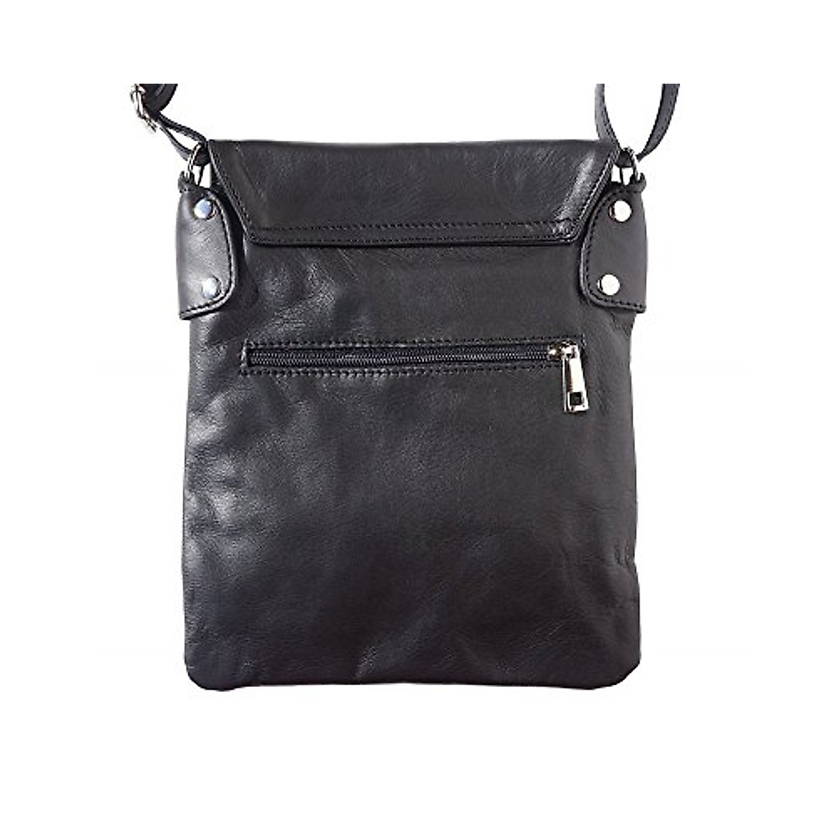 LaGaksta Ashley II Italian Soft Leather Shoulder Crossbody Bag -Black,Small