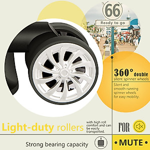 Coolife Luggage Expandable(only 28") Suitcase PC+ABS Spinner 20in 24in 28in Carry on (white grid new, S(20in)_carry on)