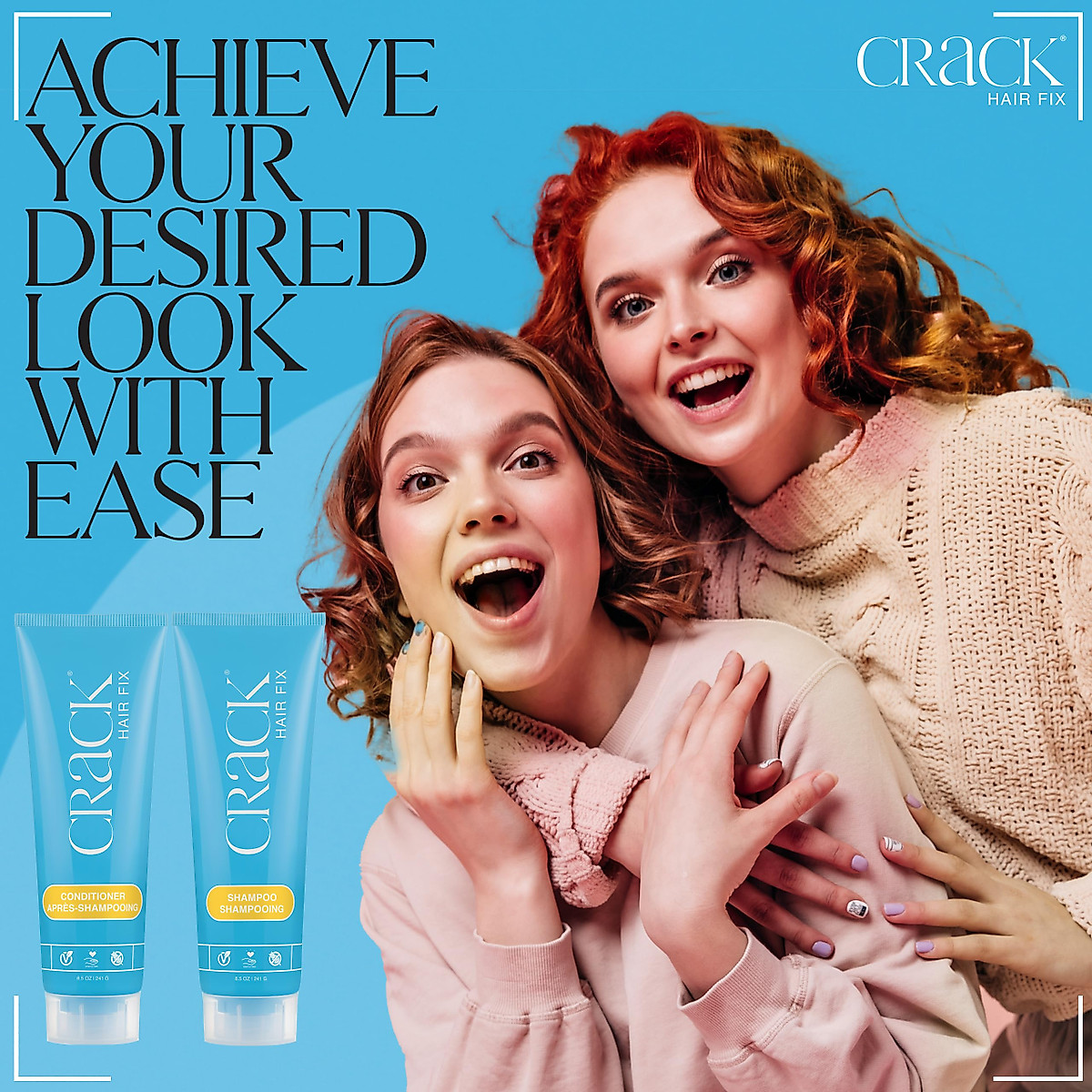 CRACK HAIR FIX - Clean & Soaper Shampoo and In-Treatment Conditioner Set 8.5 oz each