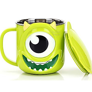 Disney Monster University Mike Green Durable Stainless Steel Insulated 3D Cup with Lid, 250ml