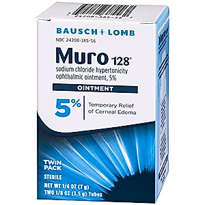 MURO 128 (Sodium Chloride Hypertonicity Ophthalmic Ointment, 5%) TWIN PACK, 2 count (Pack of 1)