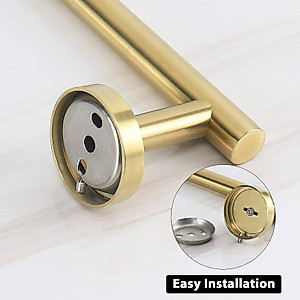 NearMoon Bath Towel Bar, Bath Accessories Thicken Stainless Steel Shower Towel Rack for Bathroom, Towel Holder Wall Mounted (1 Pack, Brushed Gold, 12 Inch)