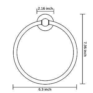 Wall Mounted Classical Design Round Towel Ring for Bathroom (Brush Nickel)