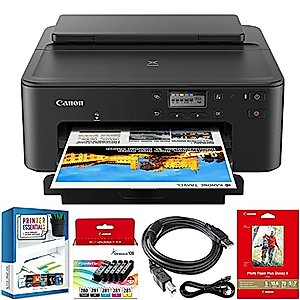 Canon PIXMA TS702a Wireless Home Office Smart Printer for Document and Photo Fast Printing with Alexa & Mobile Print 3109C002 Bundle with DGE High Speed USB Cable + Business Productivity Software Kit