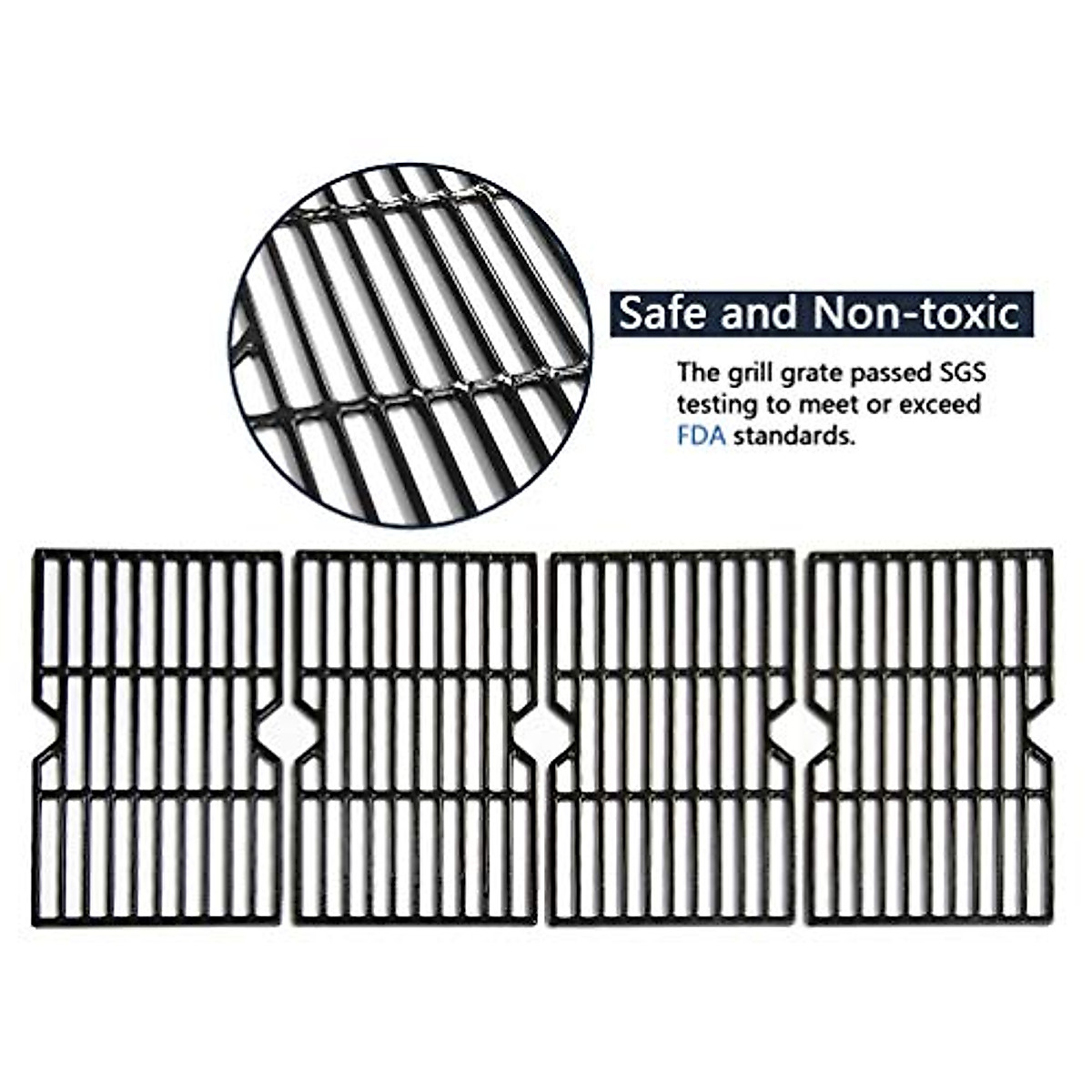 Hongso Grill Grates and Heat Plates Replacement for Gas Grill Charbroil 463230515 463239915 463235513 463235214 463234513 463234512 5 Burner Grills