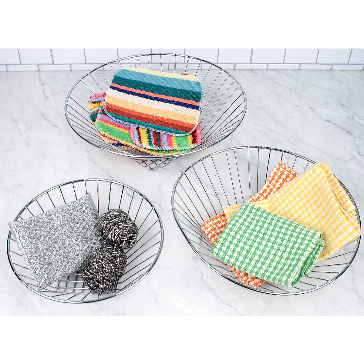 RSVP 30-by-12-Inch 3-Tier Wire Hanging Basket, Chrome