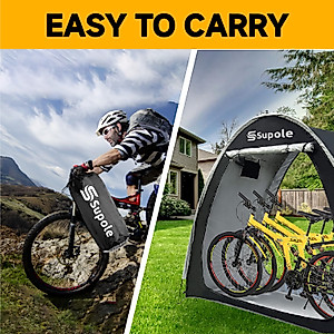 Supole Outdoor 2 to 3 Bike Storage Tent, 78.8 x 31.5 x 65 in Bicycle Shed, Extra Thick 210D Silver-Plated Oxford PU4000 Waterproof, Double Side Opening Portable Bikes Cover for Home Garden, Green