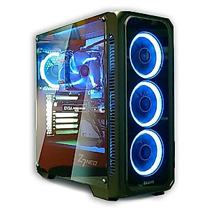 Zalman Z7 NEO ATX Mid-Tower Gaming PC Case, Tempered Glass Side Panel, 4X Pre-Installed 120mm RGB LED Ring Fans, High-End PC Cabinet