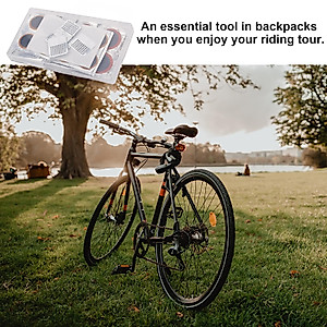 BOXOB Bike Tire Repair Kit, 30pcs Tire Patches Bicycle Tire Puncture Repair Kit with 6pc Glueless Puncture Patches & Metal Rasps Bike for Road Mountain Bike Tyre Motorcycle Tire Repair (Without Glue)