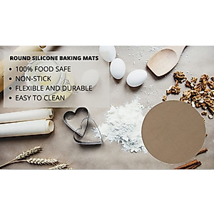 2-pack Non-Stick Silicon Baking Mat (Circular, 8 inch) BPA Free, Reusable and easy to Wash. Great for Baking, Pizza, Tortillas and More!