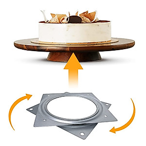 seewavom 6 inch Lazy Suans Hardware, 4 Pack Square Lazy Suan Hardware Turntable Bearings Rotating Bearing Plate Furniture Hardware for Kitchen Storage Racks Craft Table