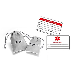 MEALGUET Stainless Steel Cuff Medical Alert ID Bracelet Open Metal Custom Medic Identification Cuffs Bangle for Men Women,7.7-8 Inches,Black Ion Plated