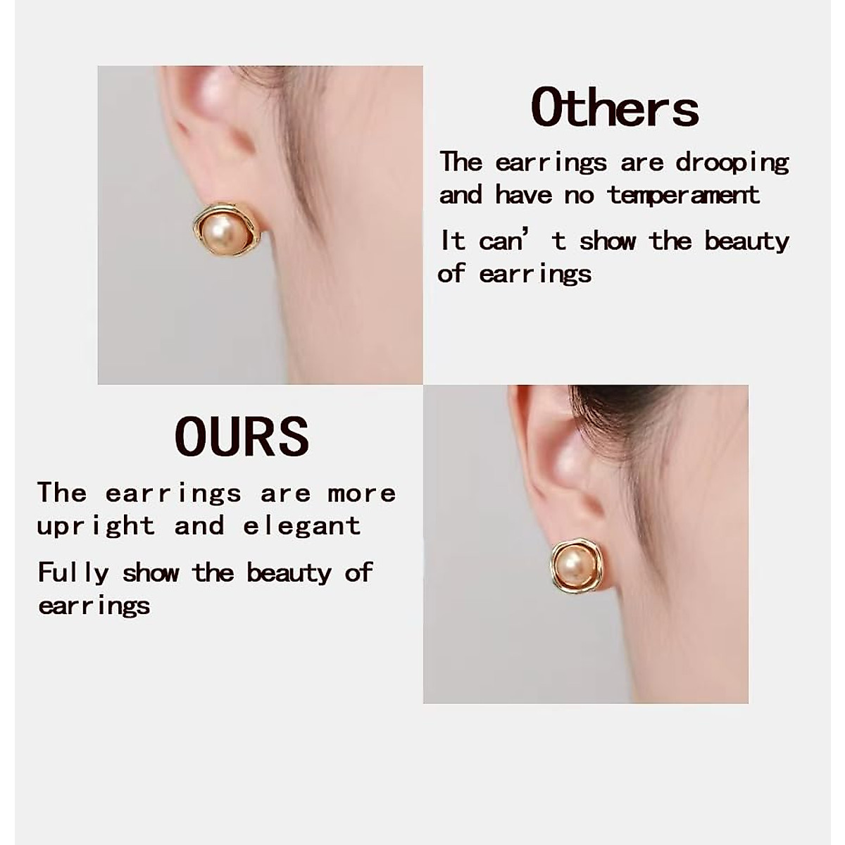 Earring Backs,18K Gold Silicone Earring Backs for Studs /Droopy Ears,Locking Secure Earring Backs for Heavy Earring,No-Irritate Hypoallergenice Soft Clear Earring Backs for Adults&Kids